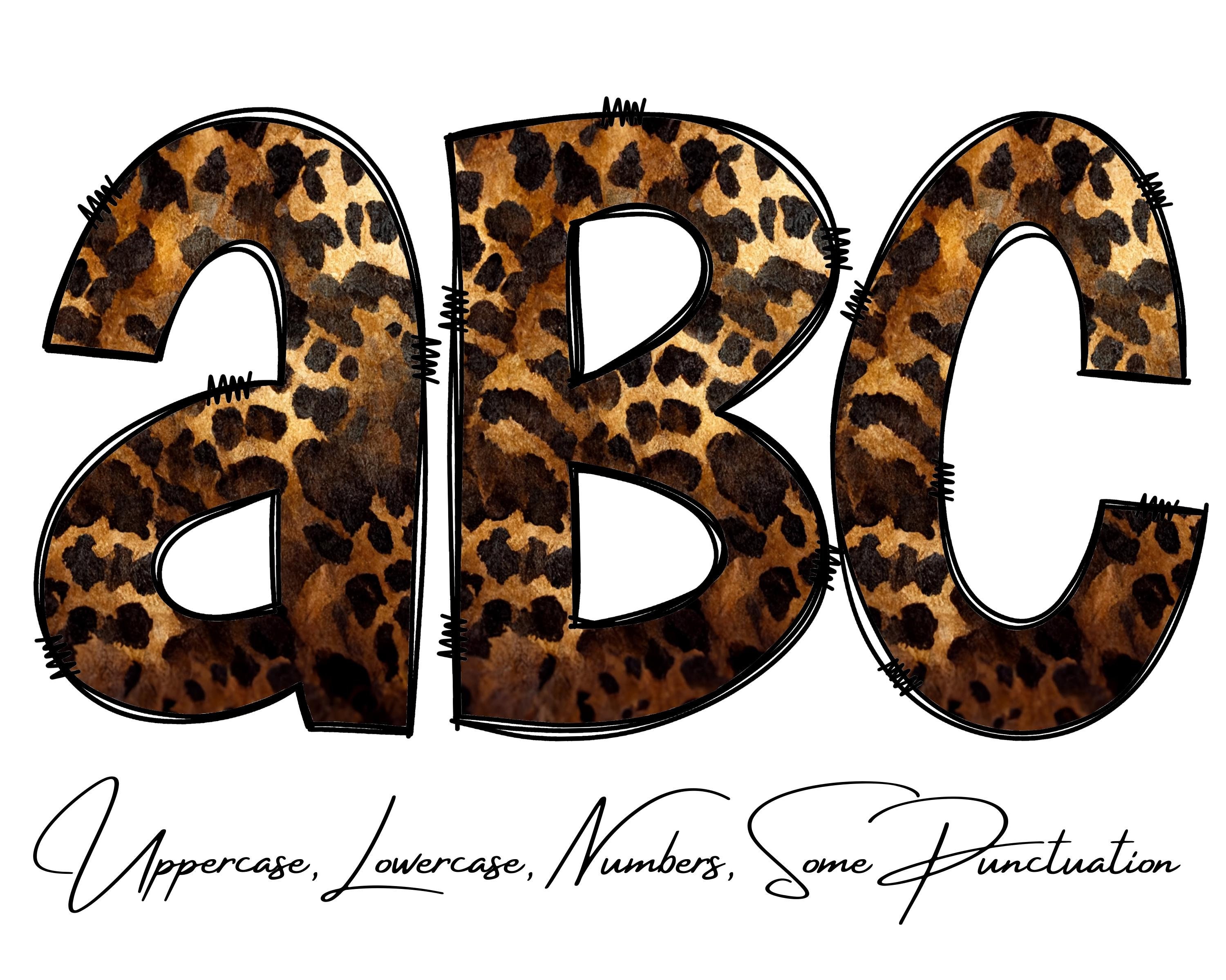 Leopard Print Doodle Alphabet Letters Clipart Animal - Etsy