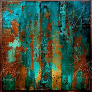 Teal Rusted Metal Digital Paper Rustic Wood Background - Etsy