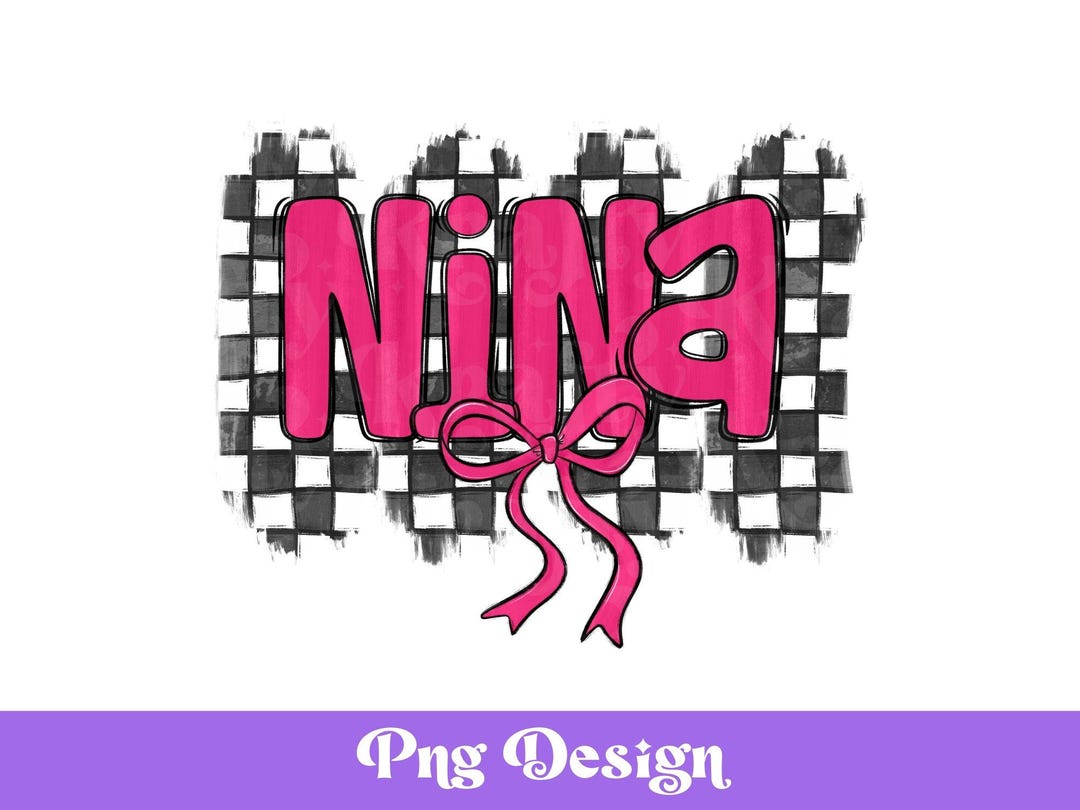 Checkered Nina Bow PNG Design, Instant Download, Coquette Bow, Colorful ...