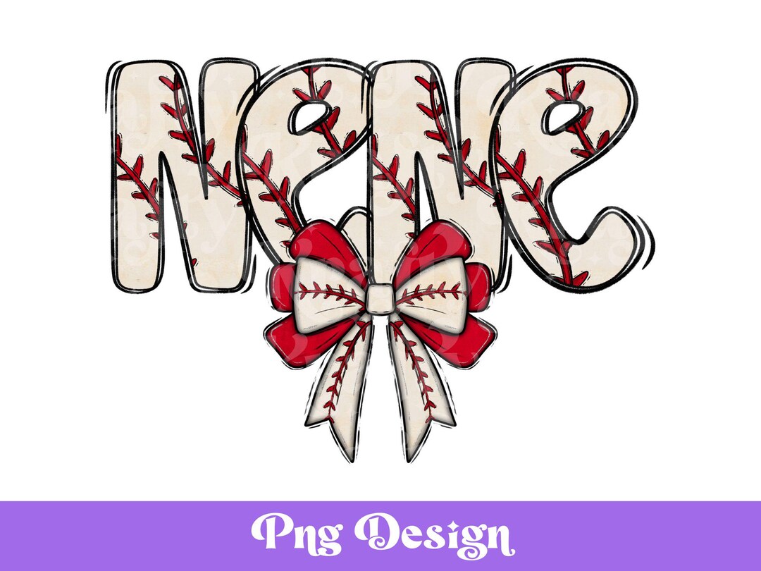 Nene Baseball Png, Sublimation Designs, Sports Clipart, Coquette Bow ...