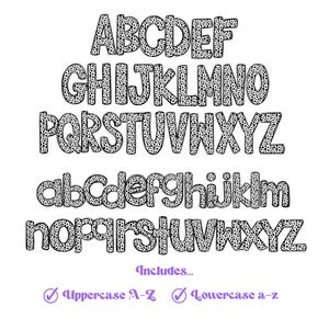 Dalmatian Dots Doodle Alphabet Clipart, Sublimation Letter Set, Hand ...