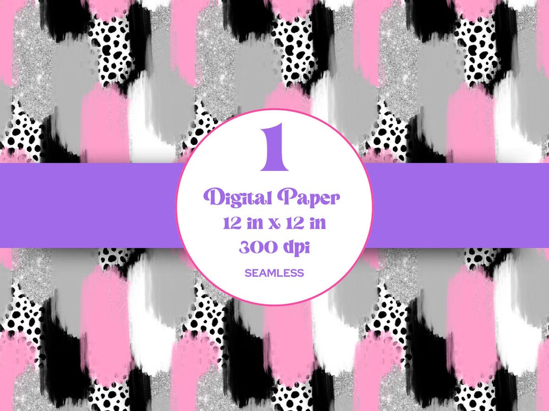 Hand Drawn Paint Brush Stroke Seamless Pattern, Sublimation, Digital ...