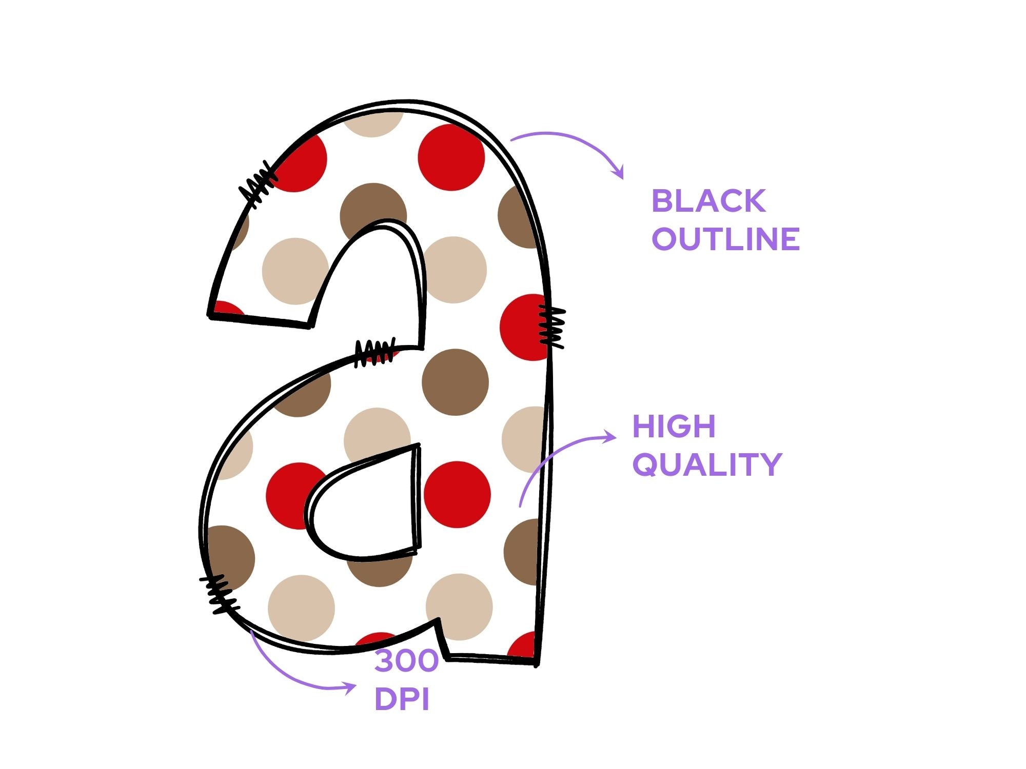 Polka Dot Doodle Alphabet Clipart, Sublimation Letter Set, Hand Drawn ...