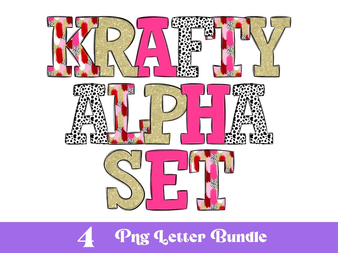 Valentine's Day PNG Doodle Letters, Sublimation, Alphabet Set Bundle ...