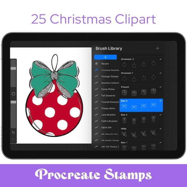 Preppy Bow Procreate - Etsy UK