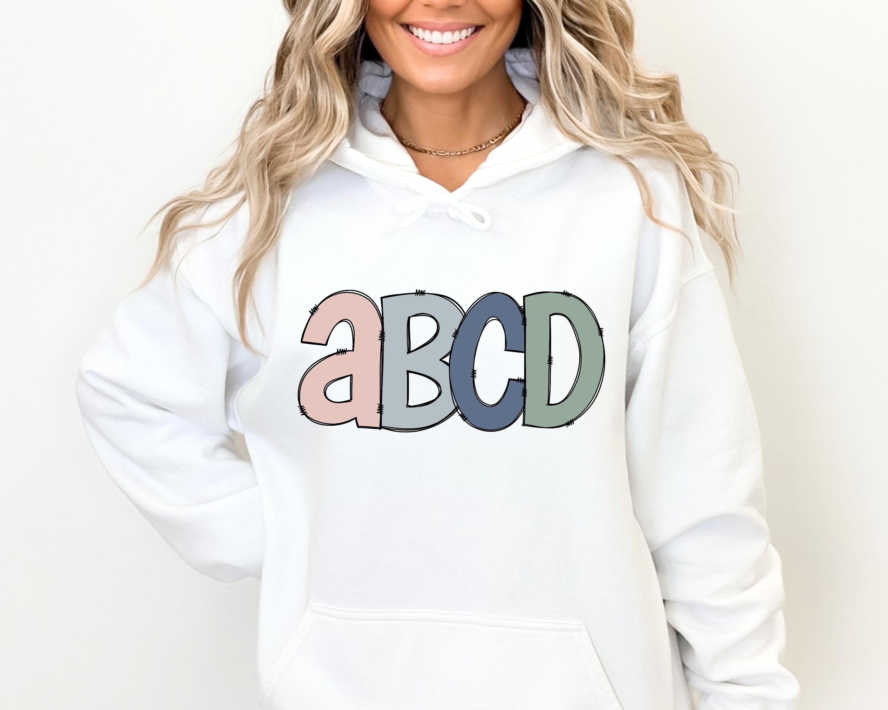 Neutral Doodle Alphabet Clipart, Sublimation Letters, PNG Design, Hand ...