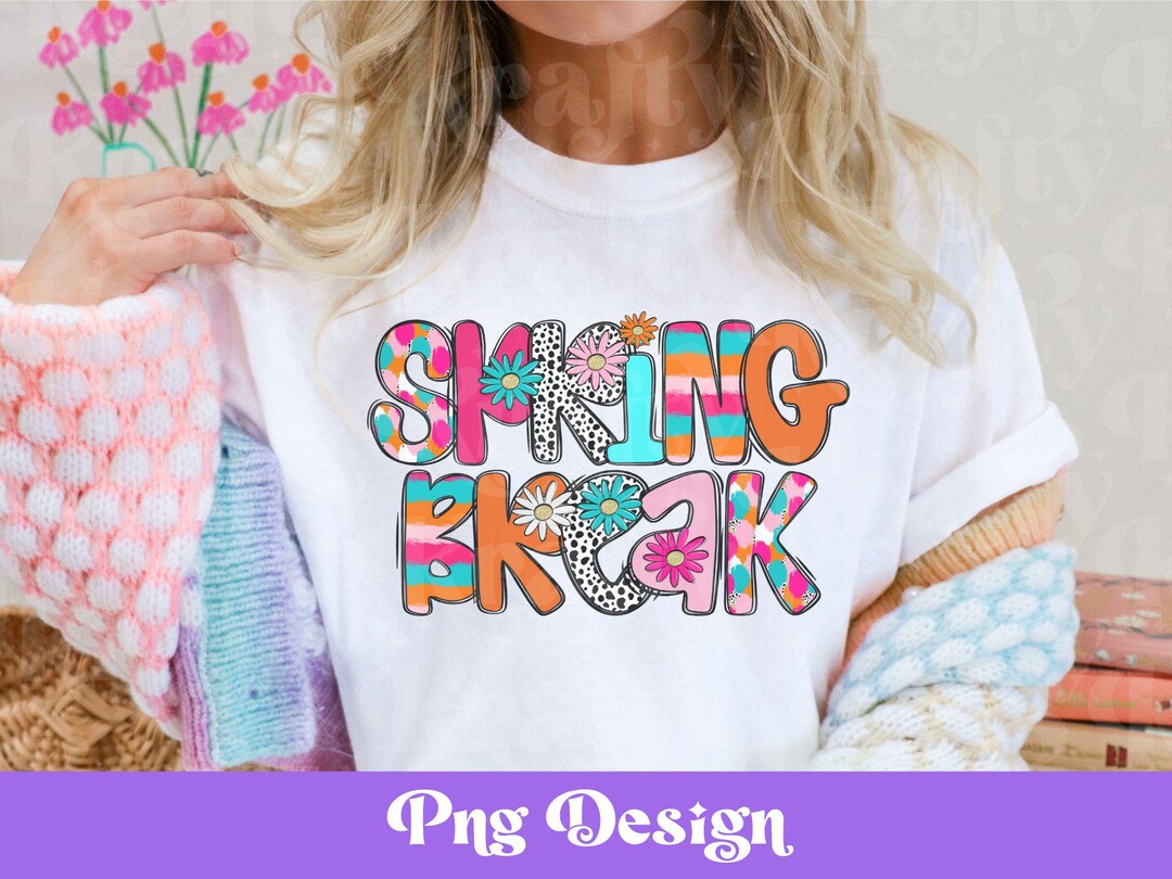 Preppy Spring Break Sublimation PNG Design, Beach Trip, Summer, Spring ...