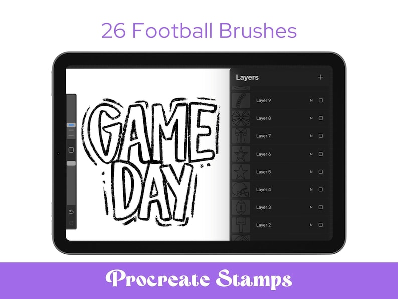 Preppy Football Stamps, , Hand Drawn, Coquette Bow, Cheer - Etsy