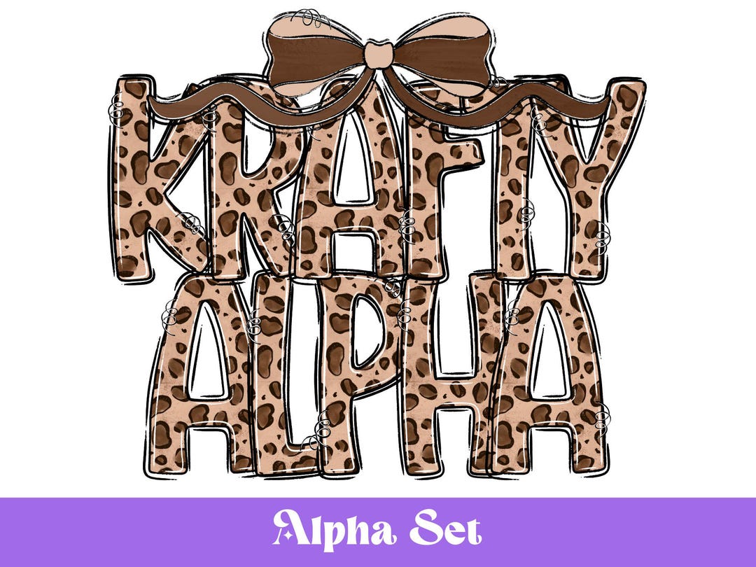 Leopard Print Alpha Doodle Letter Clipart, Preppy Alphabet, PNG - Etsy