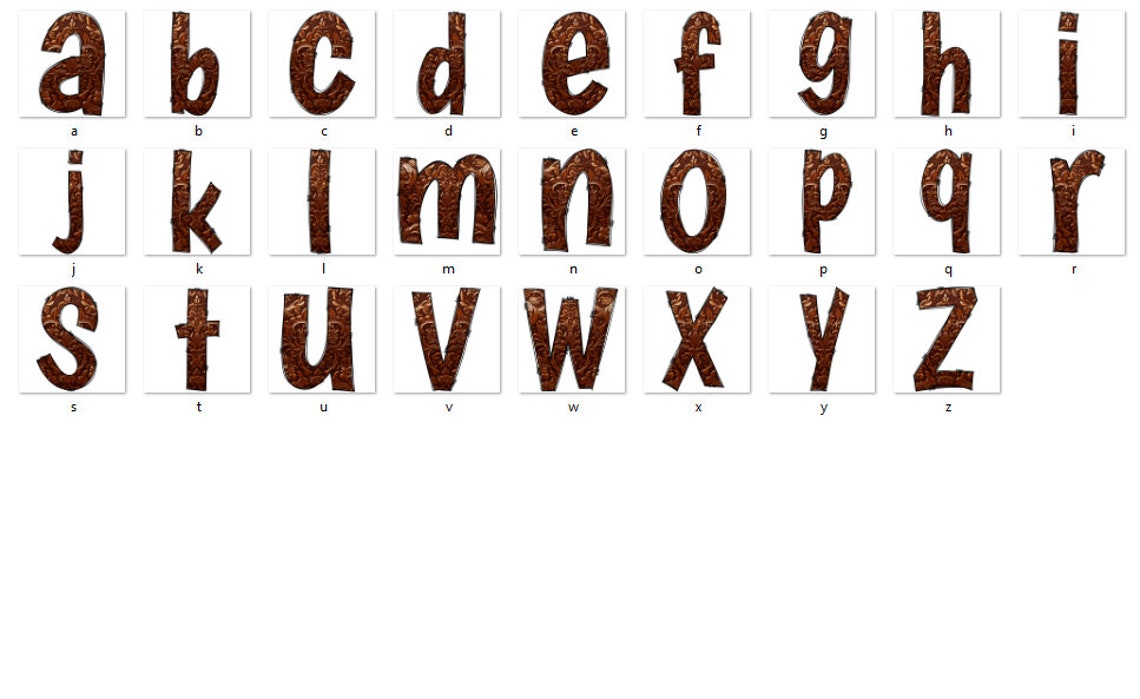 Tooled Leather Letters Western Doodle Alphabet Clipart - Etsy