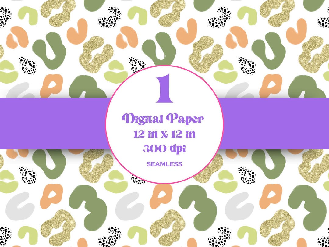 Hand Drawn Cheetah Seamless Pattern: Animal Print (digital Repeatable ...