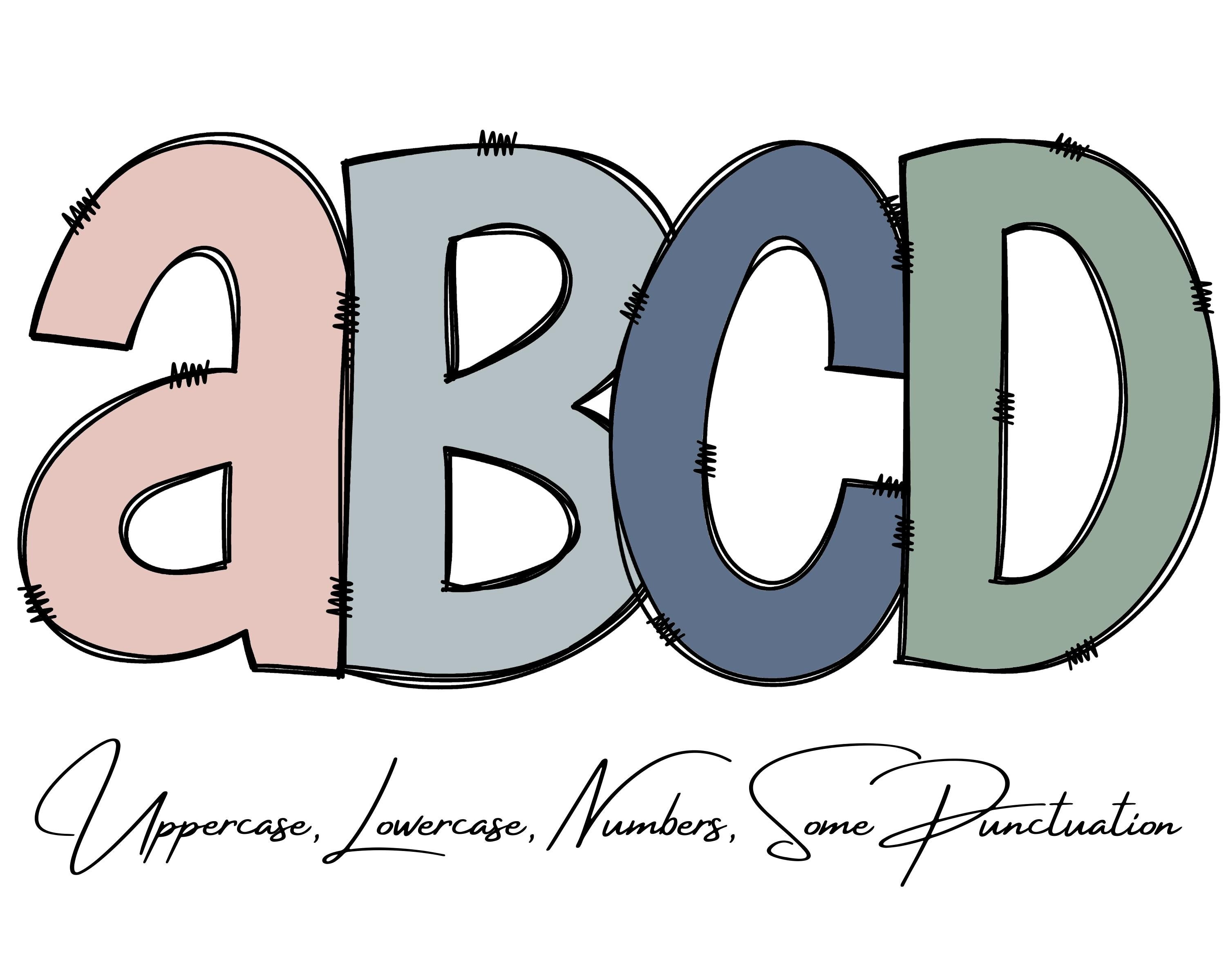 Neutral Doodle Alphabet Clipart, Sublimation Letters, PNG Design, Hand ...