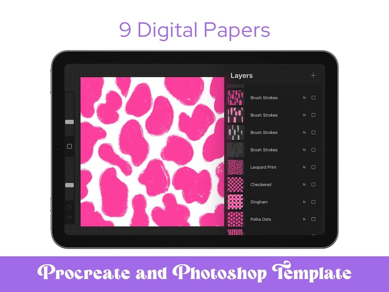 Digital Paper Layered Templates: Procreate & Photoshop, Commercial Use ...