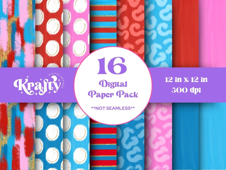 Hand Drawn 4th of July Digital Paper Bundle, Patriotic, American - Etsy