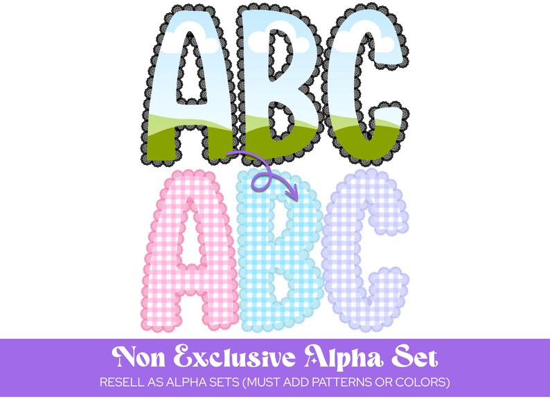 Lace Alpha Frames: Doodle Letter Alphabet Set PNG - Etsy