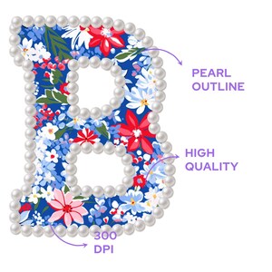 Pearl Alpha Set, Doodle Alphabet Clipart, Sublimation Letter Set, Hand ...