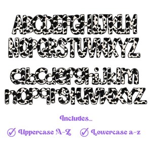 Cow Print Doodle Alphabet Clipart: PNG Letters (digital Download) - Etsy