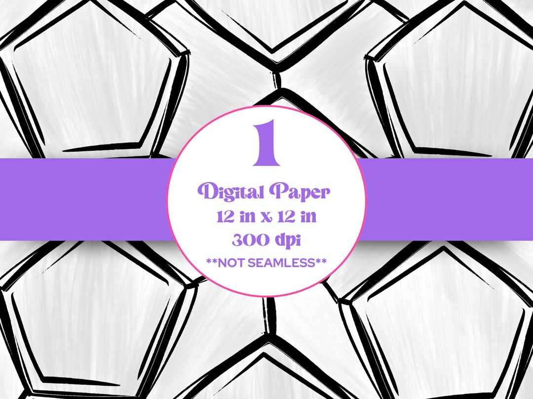 Hand Drawn Soccer Ball Digital Paper: Brush Stroke Pattern (digital ...