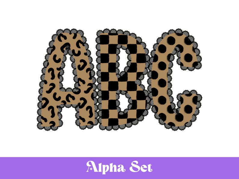 Lace Alpha PNG Set, Alphabet Clipart, Hand Drawn Doodle Letters - Etsy