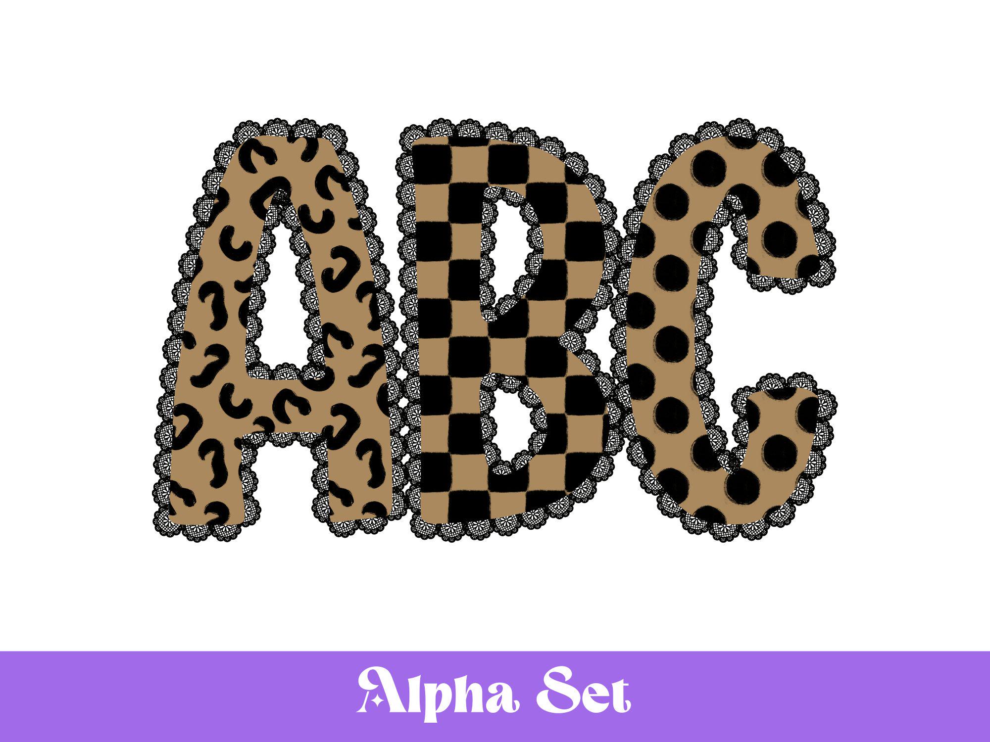 Lace Alpha PNG Set, Alphabet Clipart, Hand Drawn Doodle Letters - Etsy