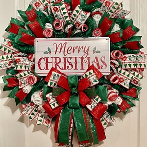 Merry Christmas Wreath, Christmas Wreath, Vintage Christmas Wreath ...