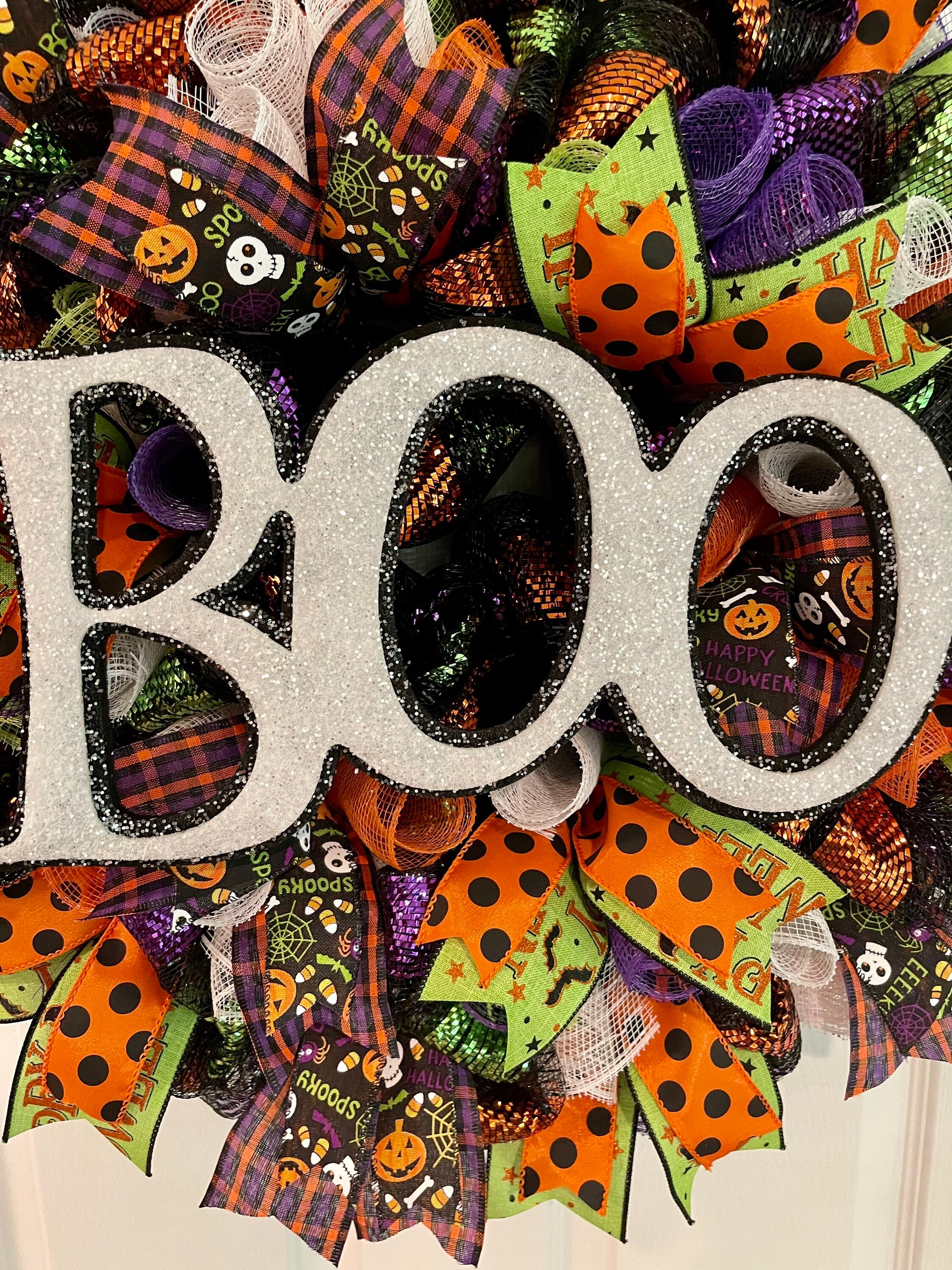 Halloween Wreath, Boo Wreath, Happy Halloween, Halloween Front Door ...