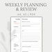 Weekly Overview Planner, Printable Week at a Glance, Plan & Review Your ...
