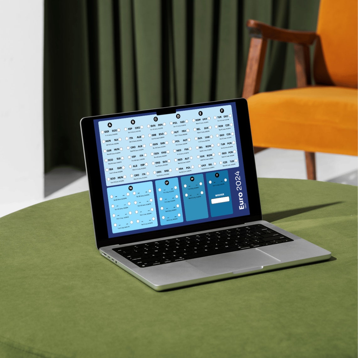 Euro 2024 Printable Wallchart CEST, Tournament Wallchart, UEFA Euro ...