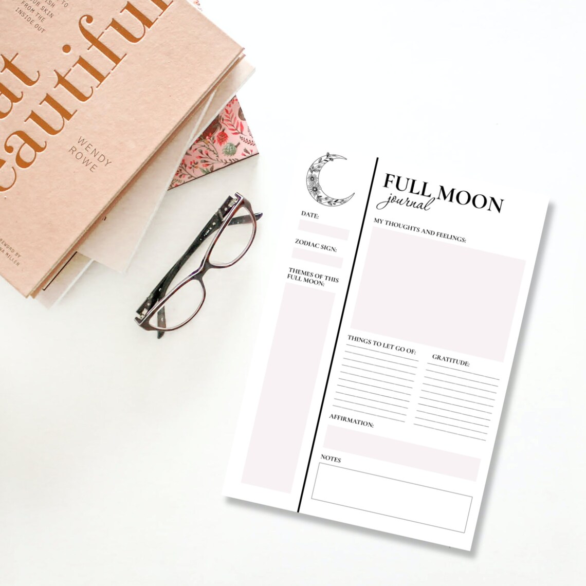 Printable Full Moon Journal | A4, A5, Letter Size | Self-reflection ...