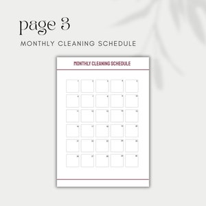 Printable Cleaning Schedule, Deep Cleaning Planner, Tidy up Checklist ...