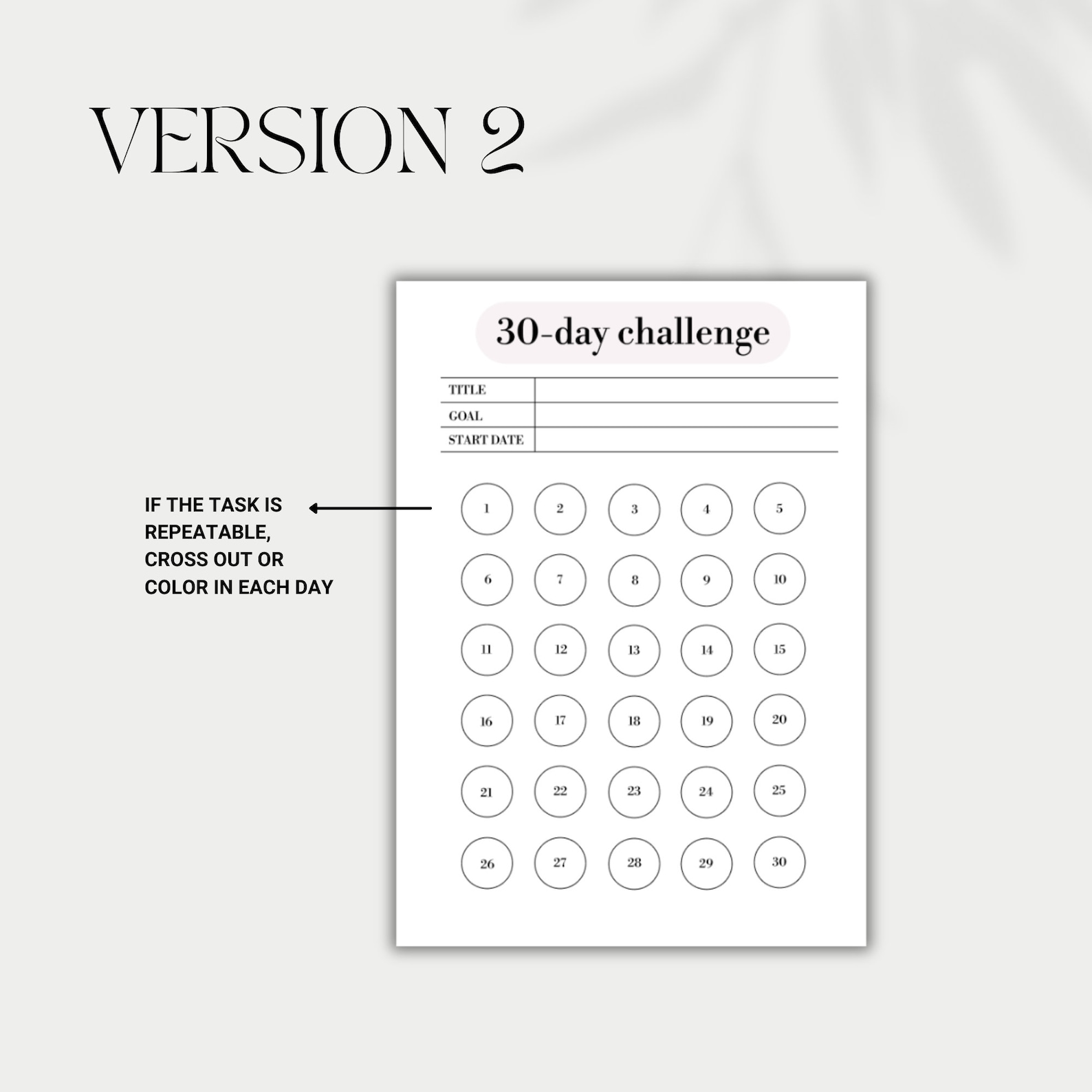 30-day Challenge Template Printable Planner A4 A5 Letter - Etsy