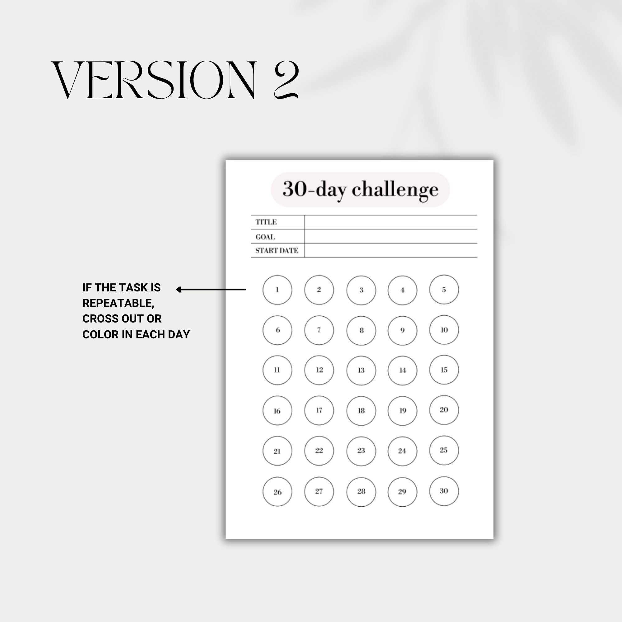 30-day Challenge Template, Printable Planner A4, A5, Letter PDF - Etsy
