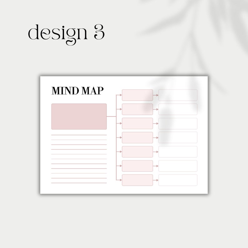 4 Mind Map Template Printable Planners Idea Boards Template Etsy 
