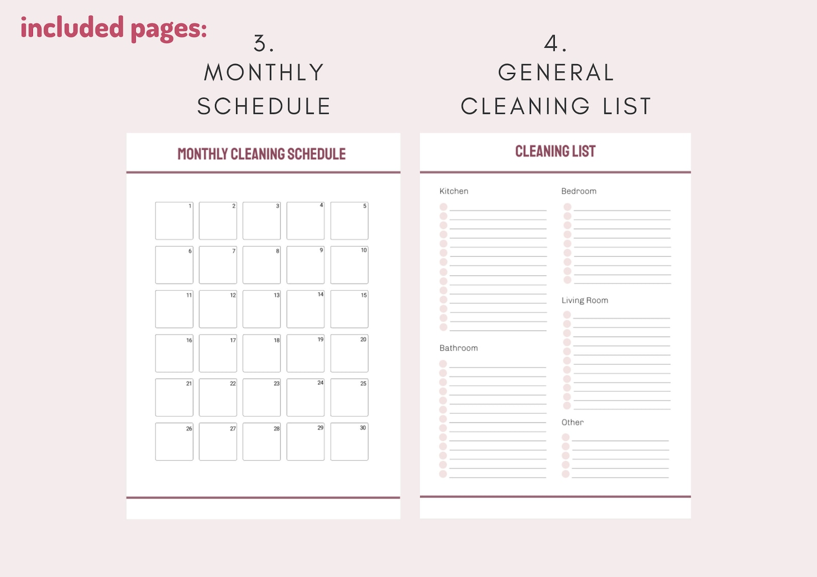 Printable Cleaning Schedule Deep Cleaning Planner Tidy up - Etsy