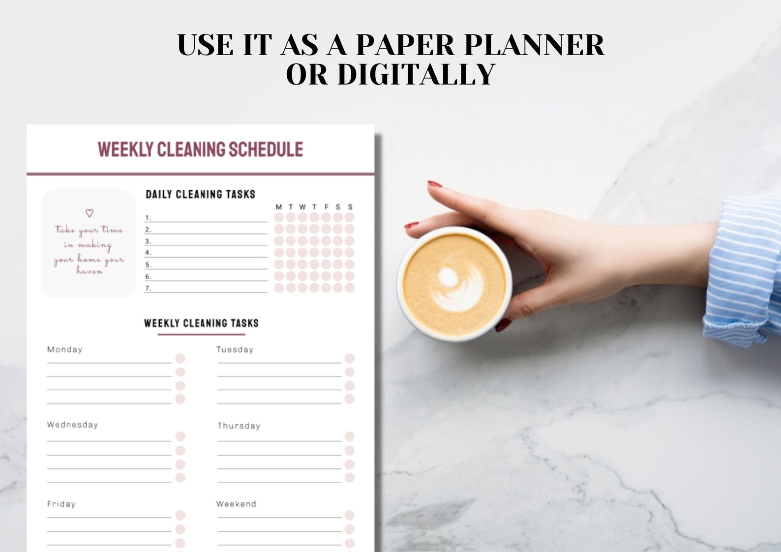 Printable Cleaning Schedule Deep Cleaning Planner Tidy up - Etsy