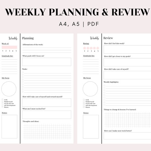 Weekly Overview Planner Printable Week at a Glance Plan & - Etsy UK