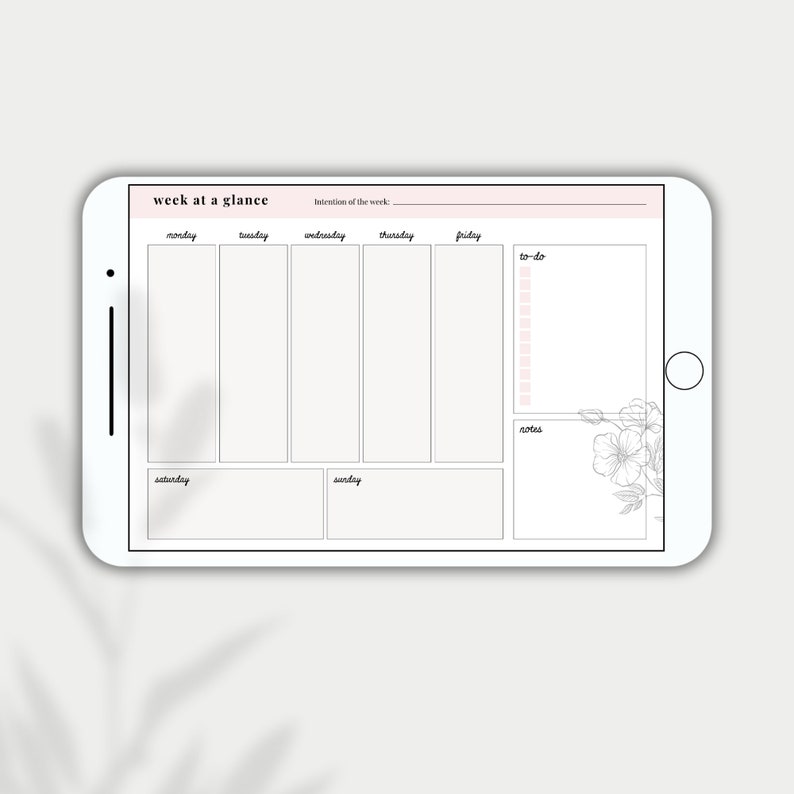 A4 Weekly Planner, Printable Week at a Glance, Weekly Organizer | PDF ...