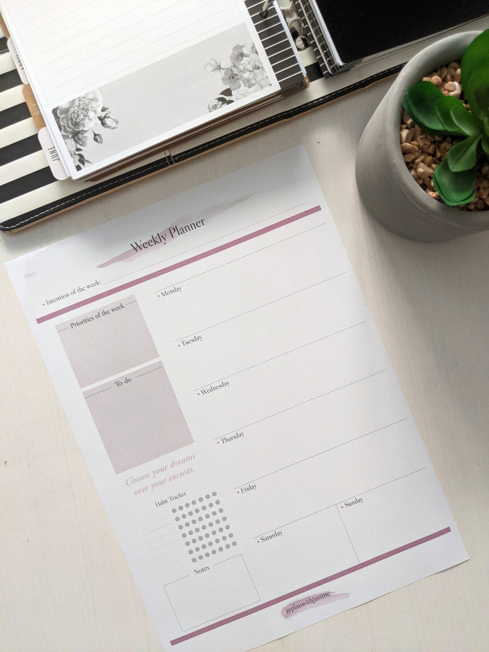 Weekly Planner Printable & Undated Weekly Schedule Week - Etsy UK