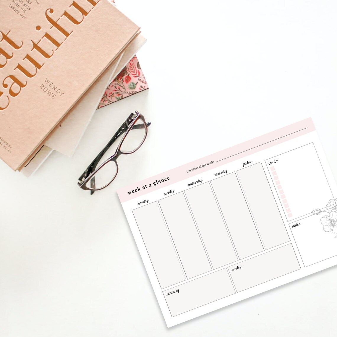 A4 Weekly Planner, Printable Week at a Glance, Weekly Organizer | PDF ...