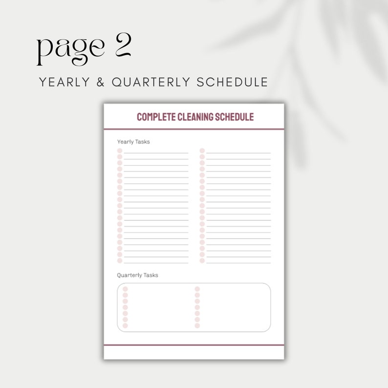 Printable Cleaning Schedule, Deep Cleaning Planner, Tidy up Checklist ...