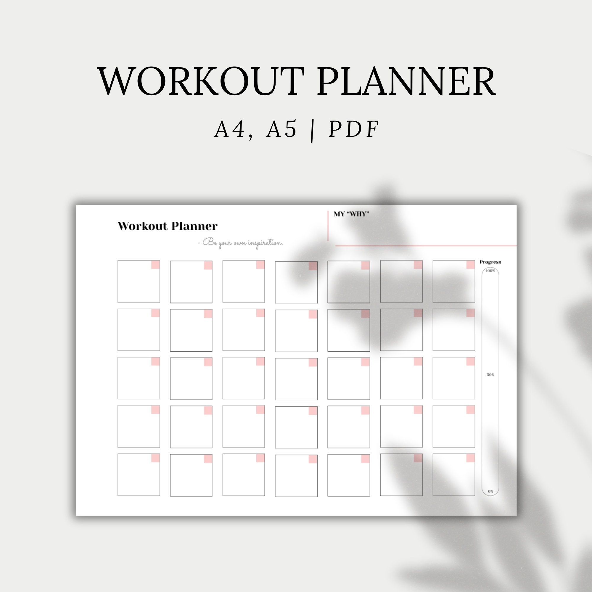 Workout Planner, Printable Exercise Schedule, Fitness Tracker | A4, A5 ...