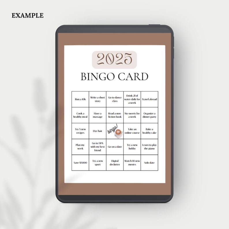 2025 Vision Board Bingo Card Template Digital Printable Goal Setting ...