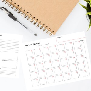 Workout Planner Printable Exercise Schedule Fitness Tracker - Etsy