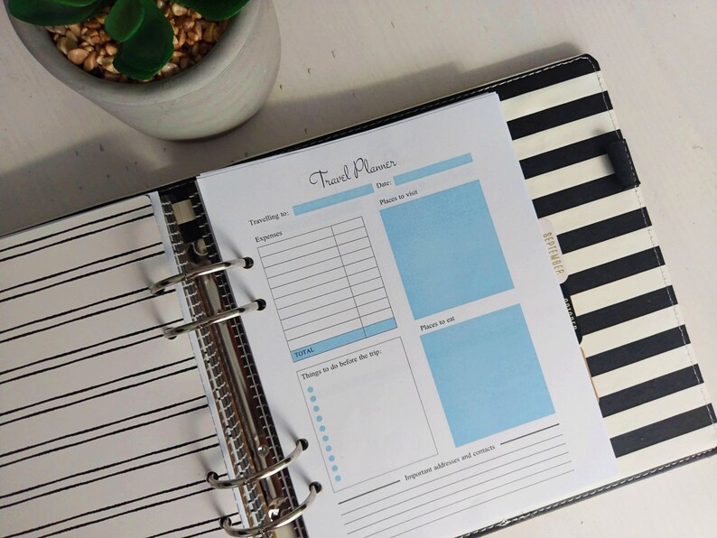 Travel Planner Kit Printable Trip Planner Packing Checklist - Etsy