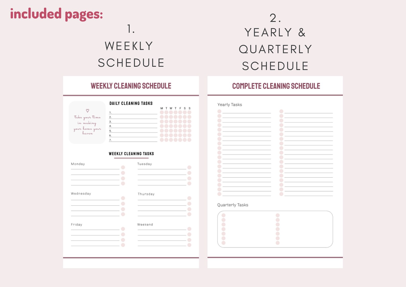 Printable Cleaning Schedule Deep Cleaning Planner Tidy up - Etsy