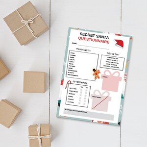 Secret Santa Questionnaire, Fillable Form, Exchanging Holiday Gifts ...