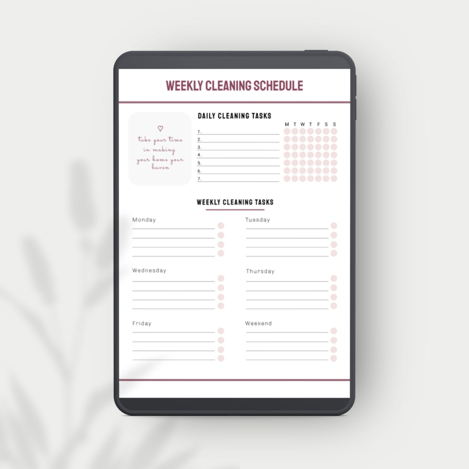 Printable Cleaning Schedule, Deep Cleaning Planner, Tidy up Checklist ...