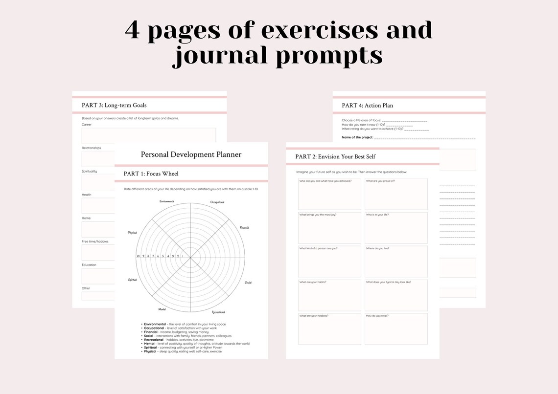 Personal Development & Dream Life Planner A4 PDF - Etsy