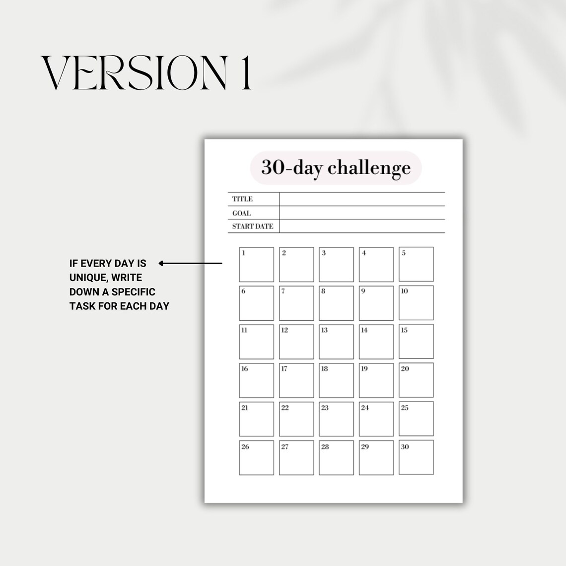30-day Challenge Template Printable Planner A4 A5 Letter - Etsy