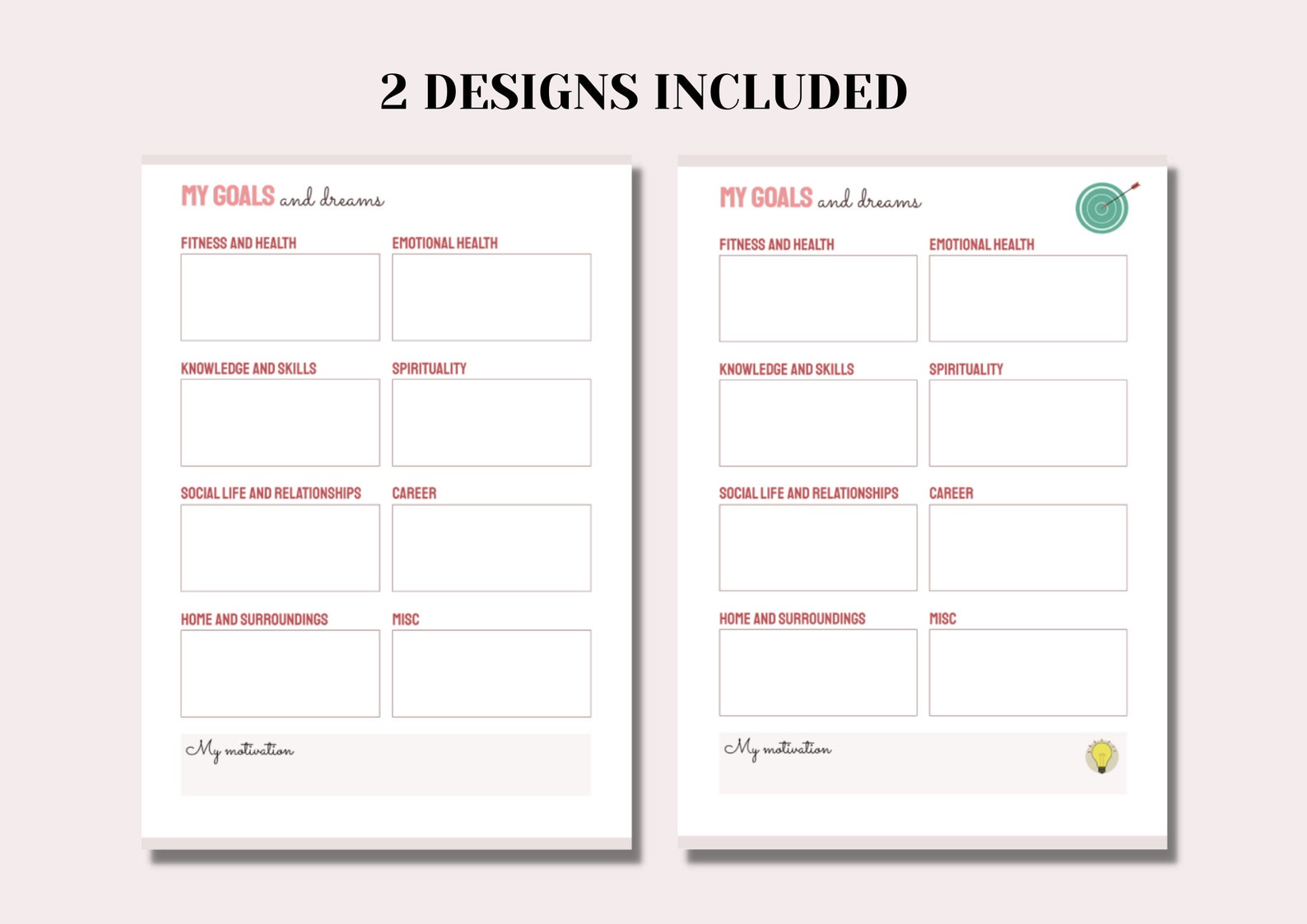 Goal and Dreams Planner Printable Minimalist Goals Worksheet - Etsy